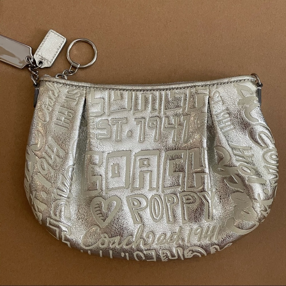 Coach Leather Poppy Storypatch Limited Ed. Pouch - Gem